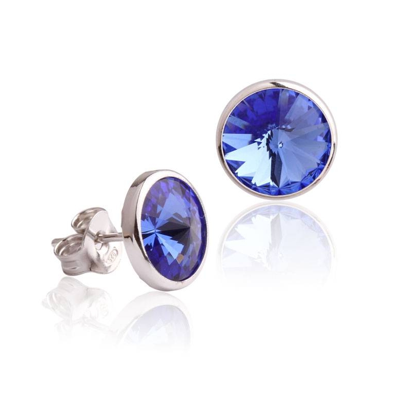 Pendientes "Chromatic" Azul Plata de ley
