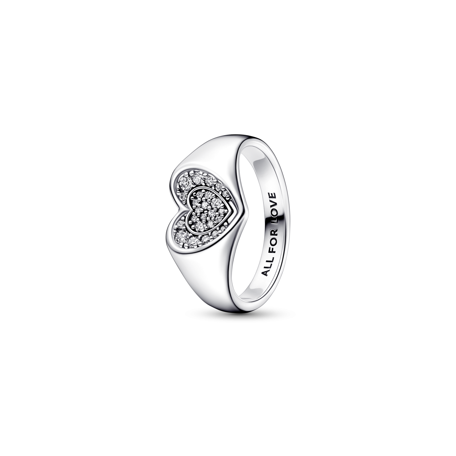 ANILLO PANDORA PLATA CORAZON RADIANTE EN PAVÉ 192491C01