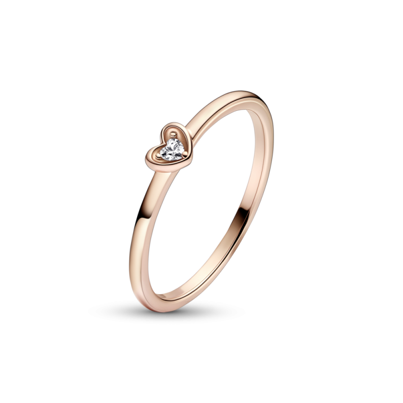 ANILLO PANDORA CORAZON RADIANTE BAÑO ORO ROSA 14K 182495C01