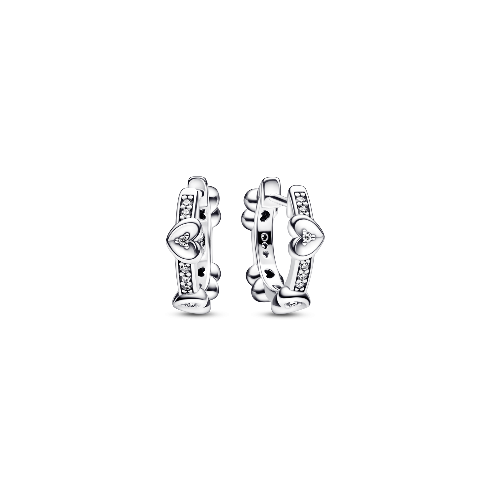 PENDIENTES PANDORA PLATA DE LEY ARO CORAZONES BRILLANTES 292498C01
