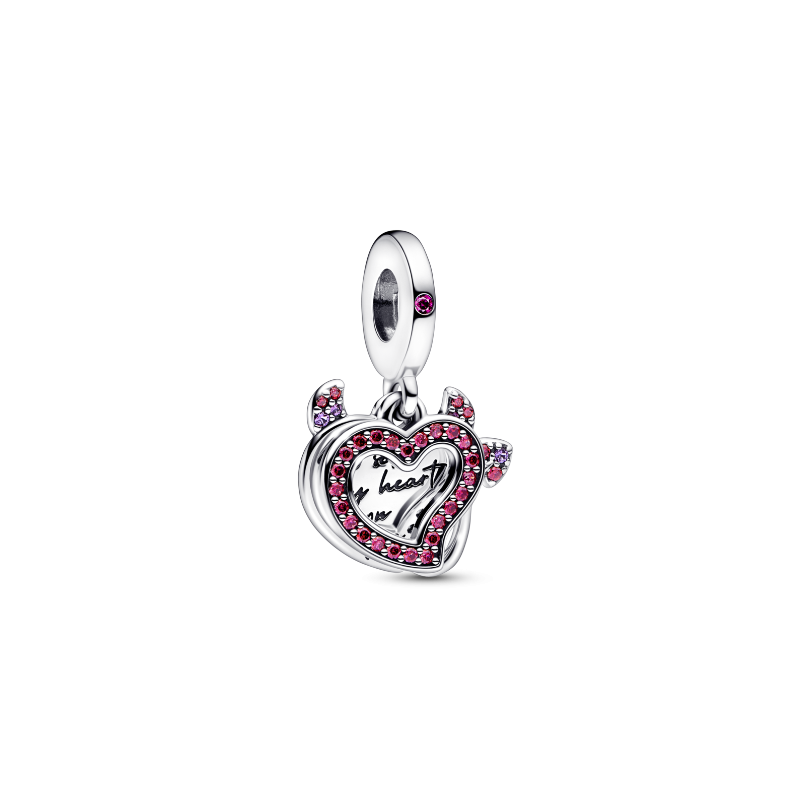 CHARM PANDORA PLATA DE LEY COLGANTE DOBLE CORAZON DIABLO 792511C01