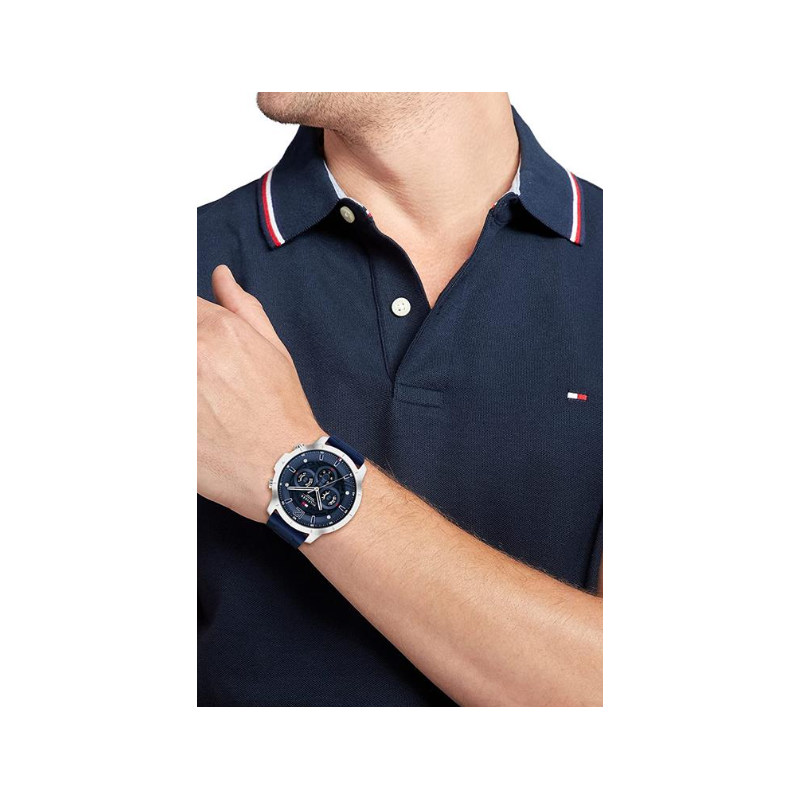 RELOJ TOMMY HILFIGER LUCA CORREA CAUCHO AZUL 1710489