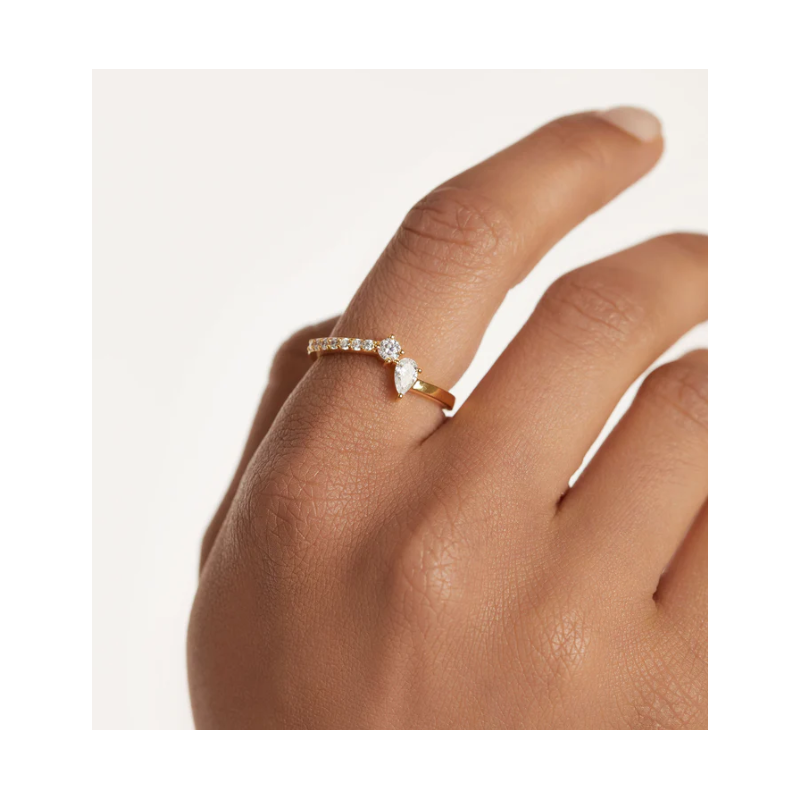 ANILLO PDPAOLA AVA PLATA BAÑO ORO CIRCONITAS AN01-863