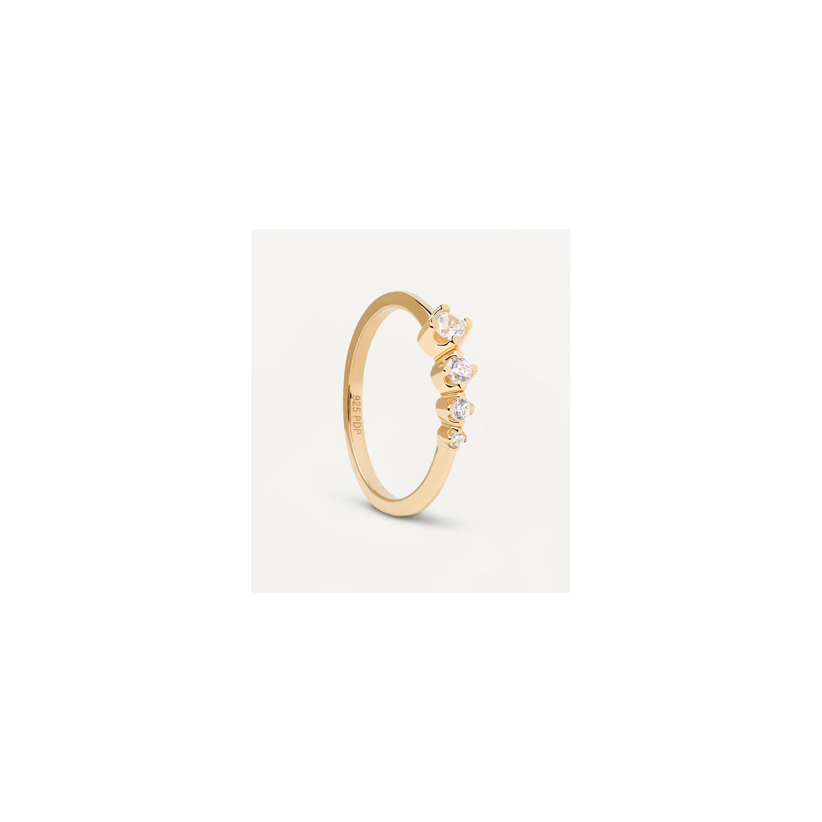 ANILLO PDPAOLA SPARK PLATA CON BAÑO DE ORO 4 CIRCONITAS AN01-801