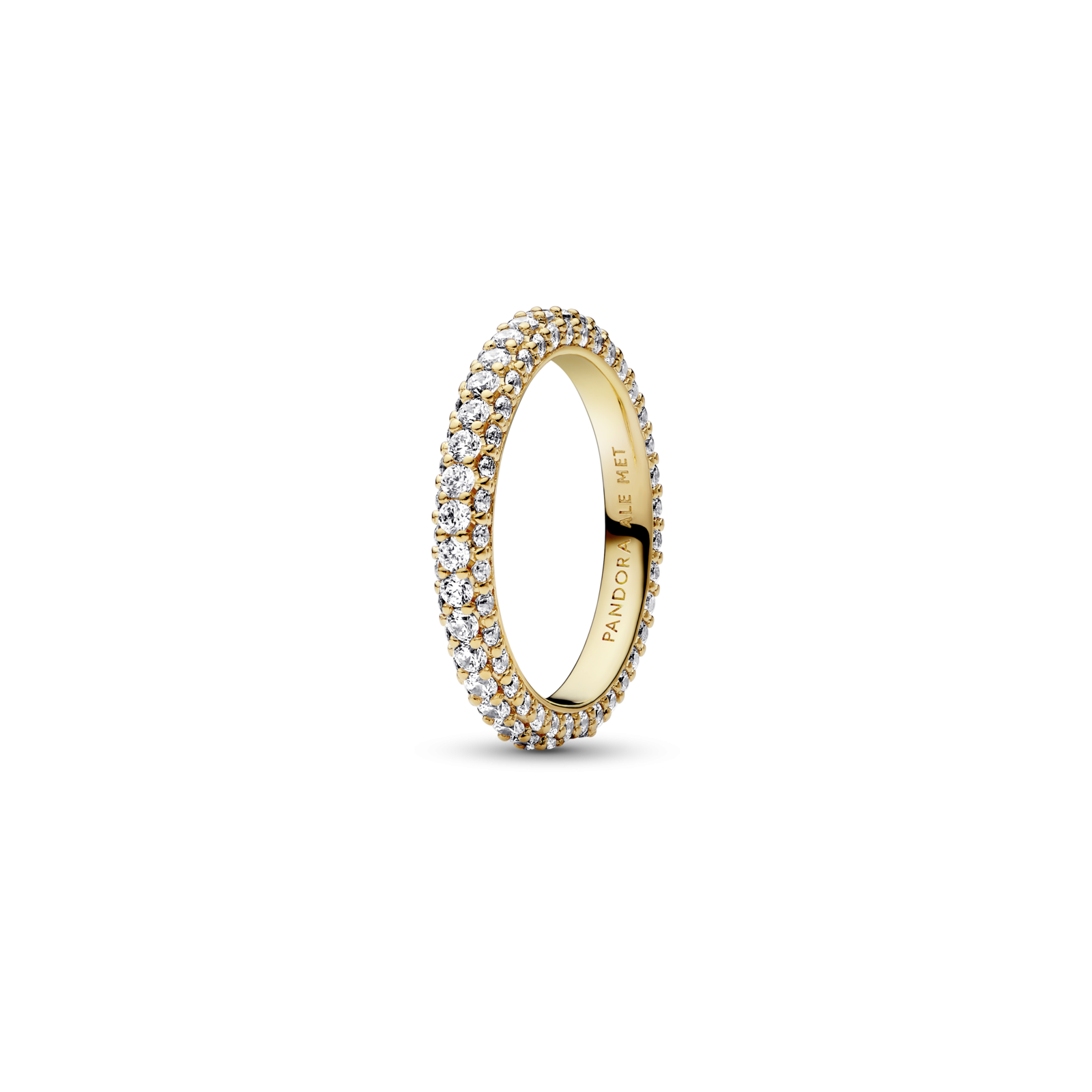 Anillo Pandora con recubrimiento en oro de 14k Fila en Pavé 162627C01