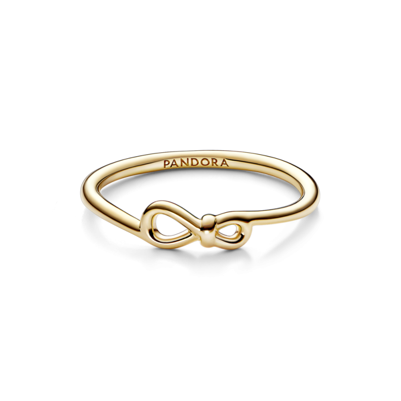 Anillo Pandora con recubrimiento en oro de 14k Nudo Infinito 168898C00