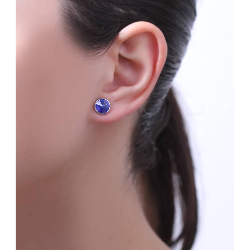 Pendientes "Chromatic" Azul Plata de ley