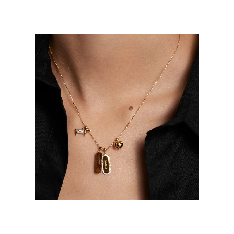 Charm Pdpaola Manzana circonita baño oro 18k CH01-089-U