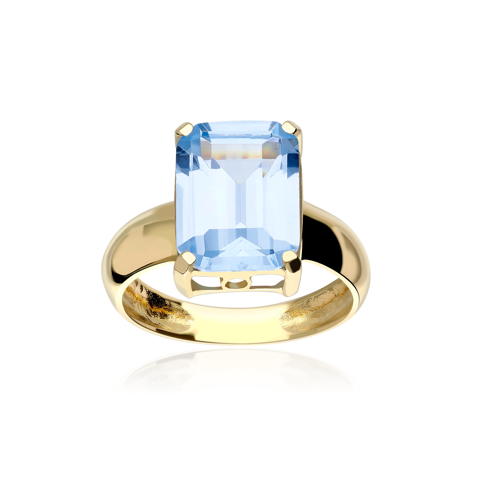 Anillo Topacio Azul Oro 18 k "Antonella" - Joyerías Sánchez