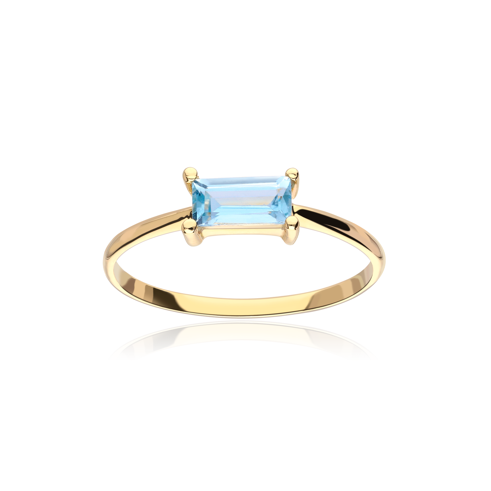 ANILLO "IMPERIA" TOPACIO AZUL Y ORO 18K