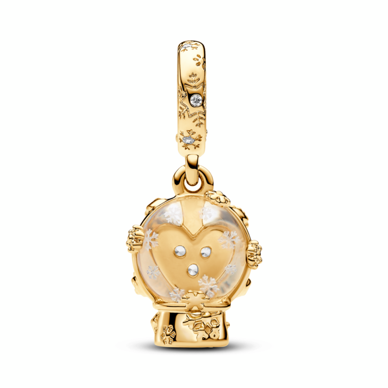Charm Pandora Colgante Baño oro 14k Globo Corazón Copo de Nieve ...