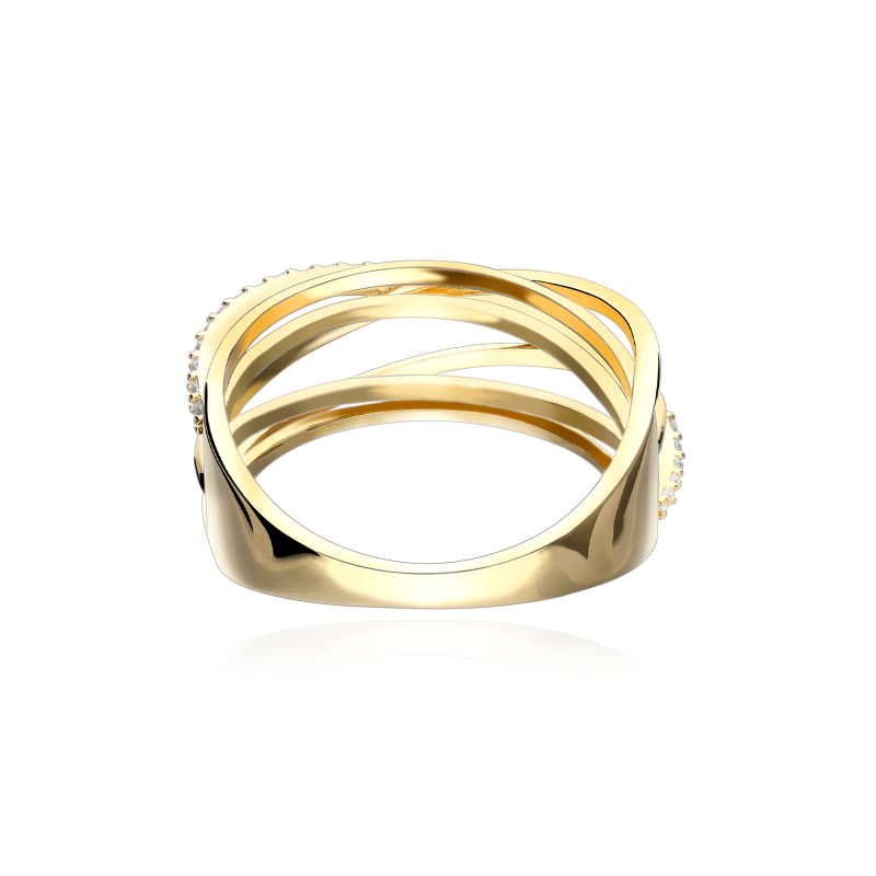 Anillo "Enlace" Oro 18k y circonitas - Joyerías Sánchez