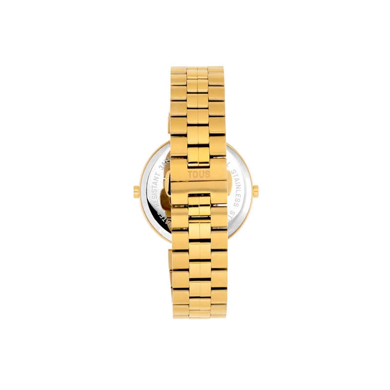 Reloj Tous digital con brazalete de acero IPG dorado y color rosa MARS 300358031 - Joyerías Sánchez