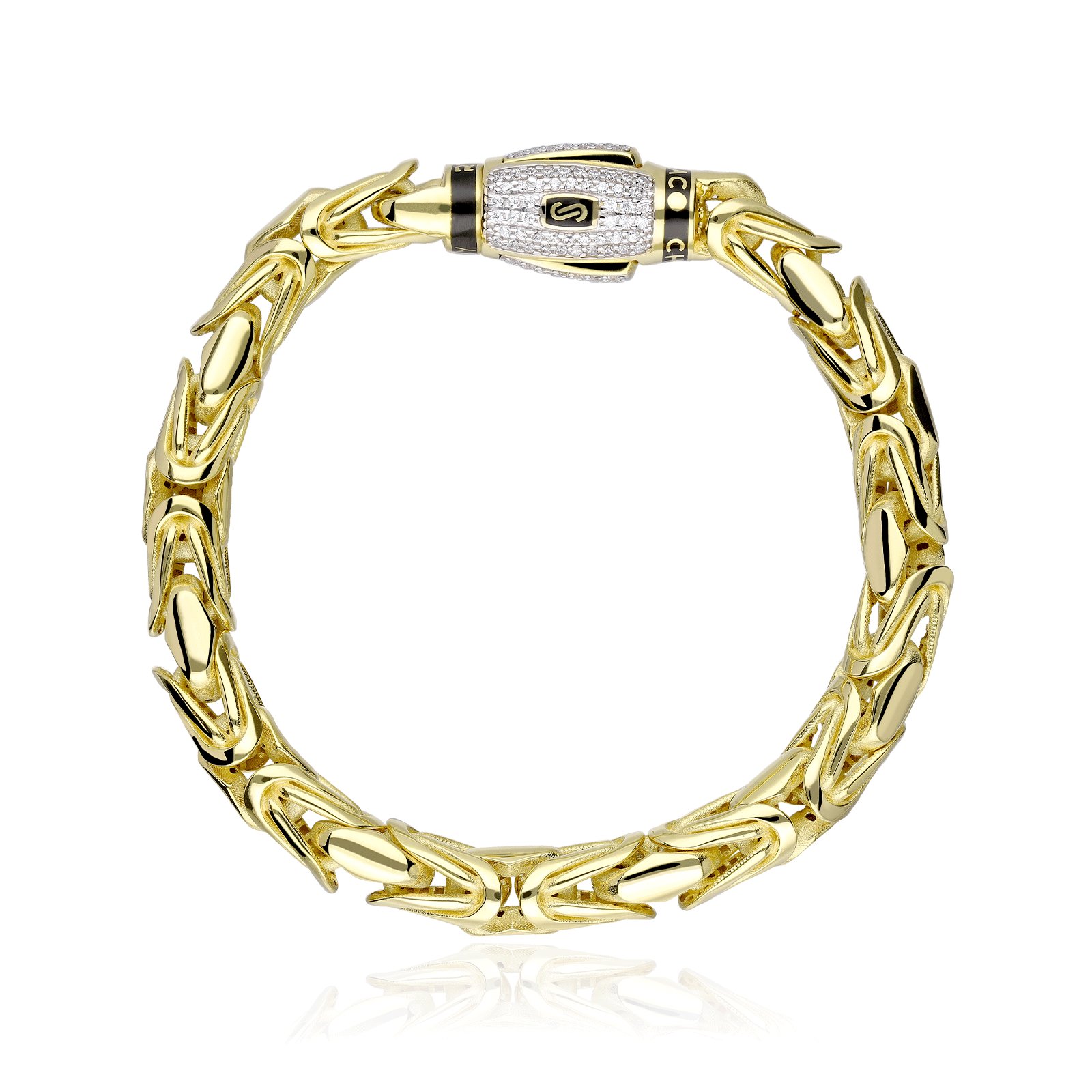 Pulsera Oro 18k y circontias "Trifels" - Joyerías Sánchez