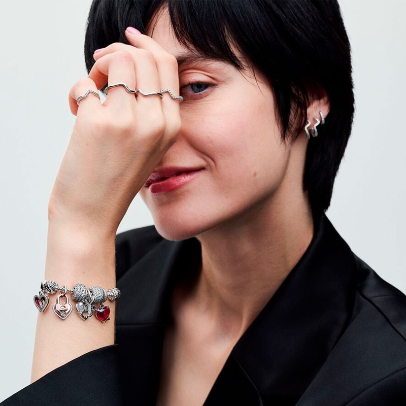 Charm Pandora Colgante de Cristal de Murano Corazón Rojo y Flecha ...