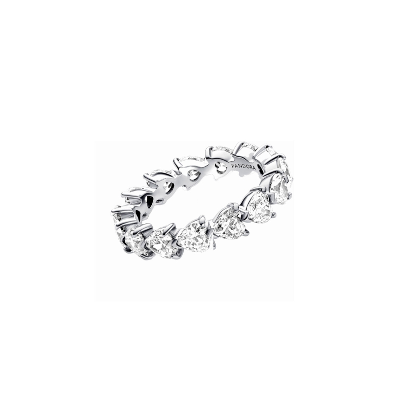 Anillo Pandora Eternidad Fila de Corazones 193103C01 - Joyerías Sánchez