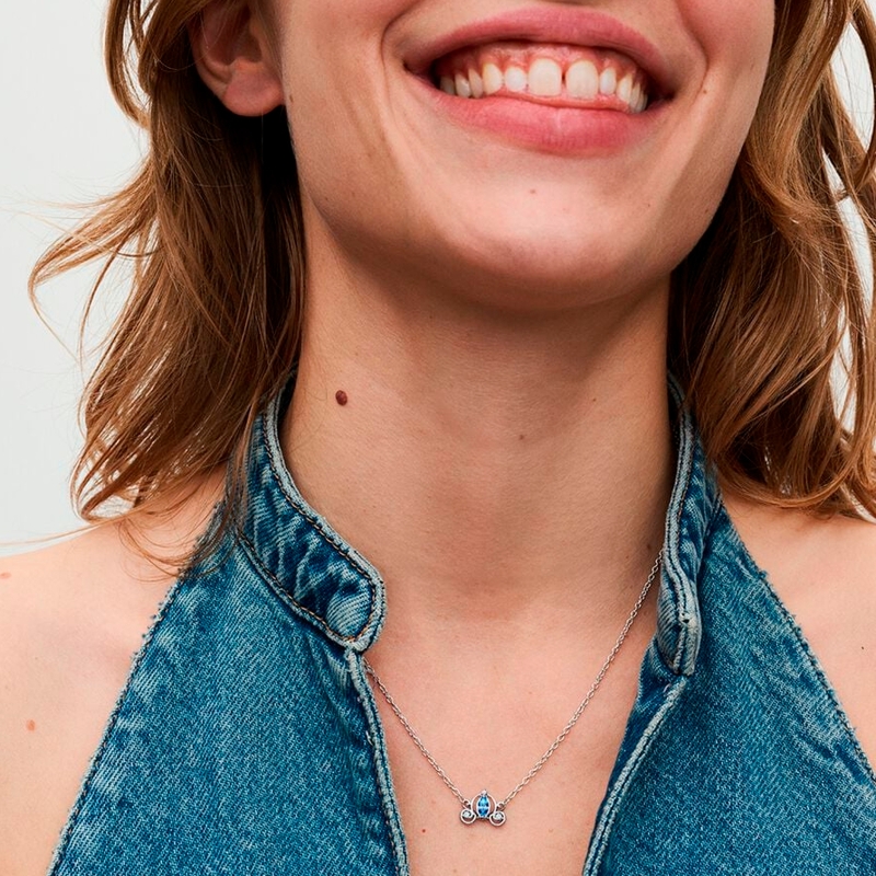 Collar Corazón Halo Brillante 393099C01-45 - Joyerías Sánchez