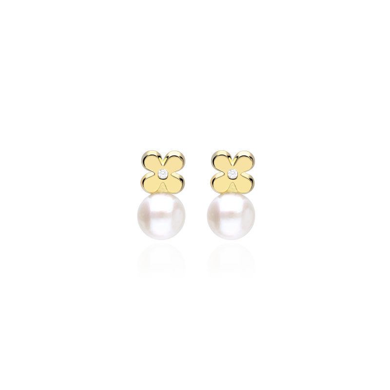 Conjunto Oro 18k Perlas Cultivadas y Circonitas "Sülze" - Joyerias Sánchez