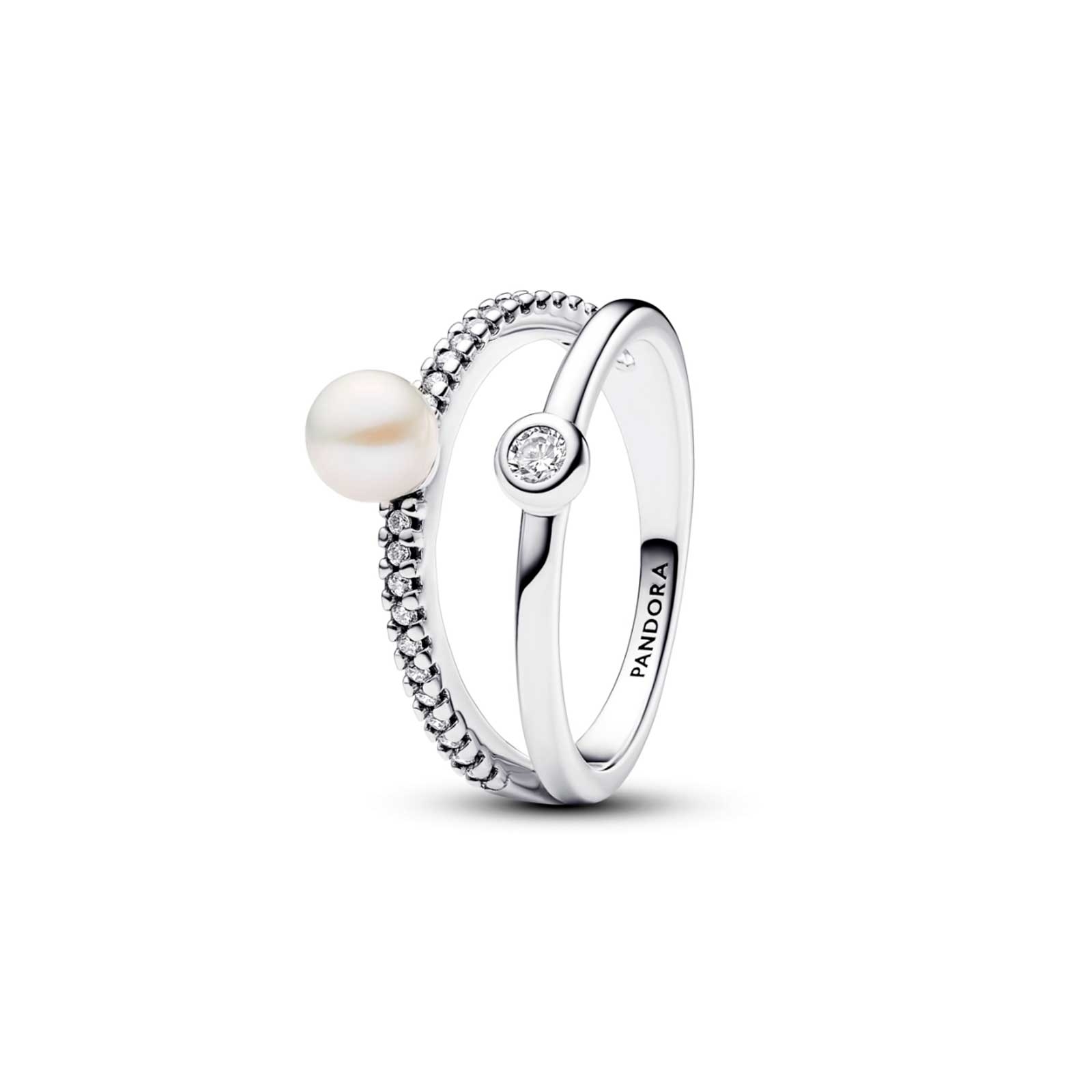 Anillo Pandora de doble banda con perlas cultivadas de agua dulce ...