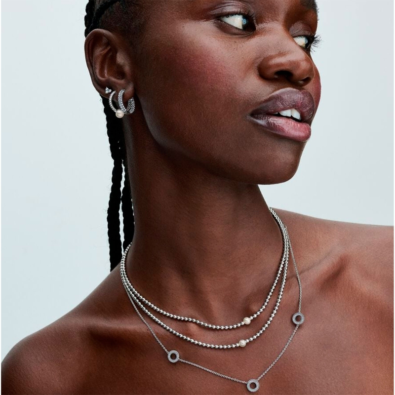 Collar Pandora de Cadena Círculos en Pavé 393162C01-50 - Joyerías Sánchez