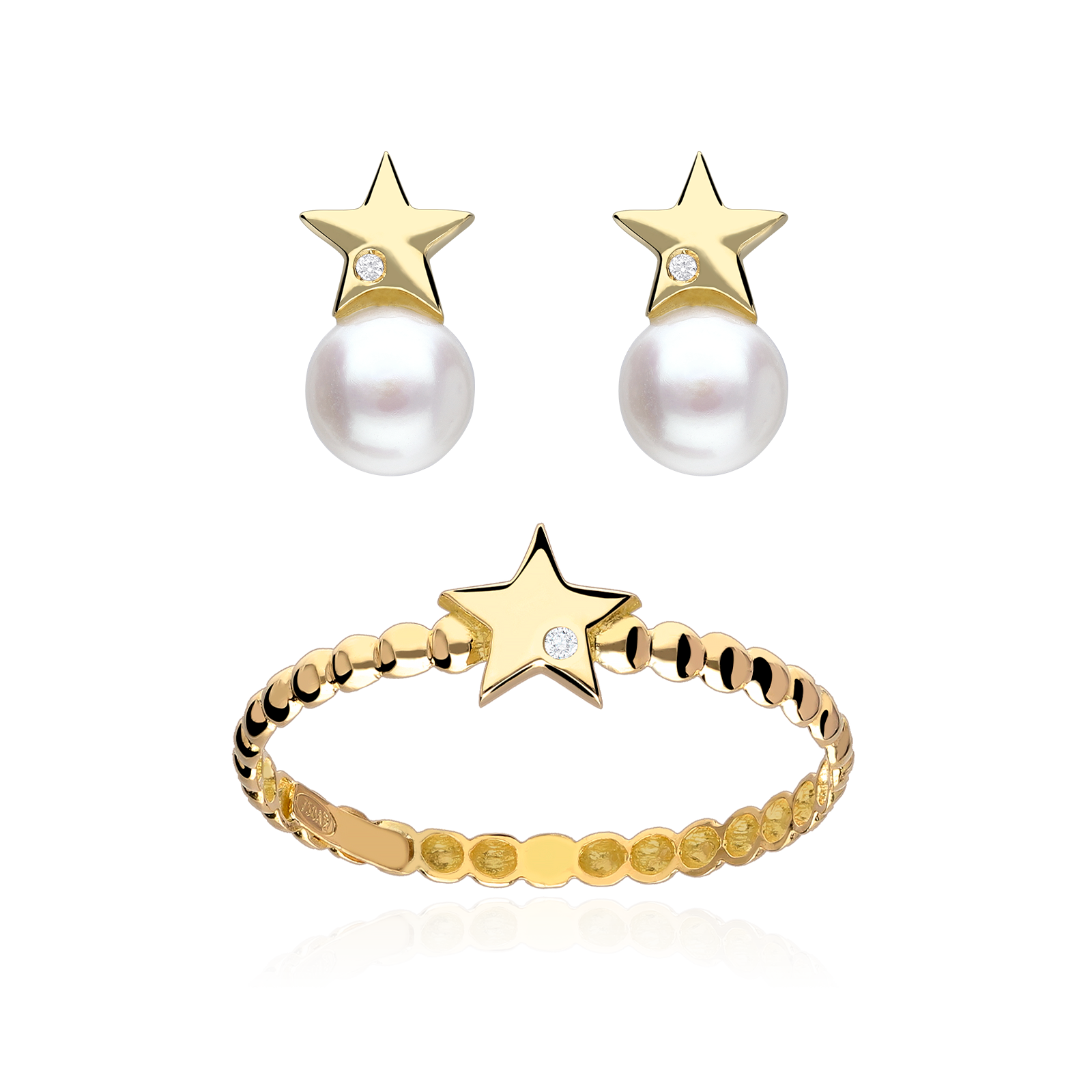 Conjunto Oro 18k Diamantes y Perlas Cultivadas "Düben" - Joyerías Sánchez