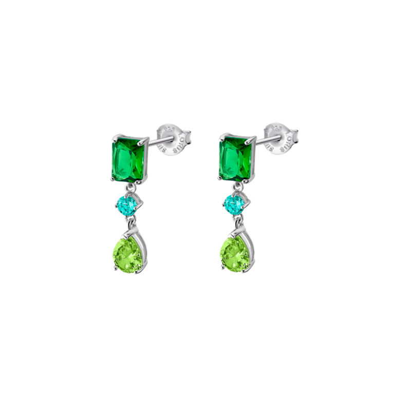 Pendientes Lotus plata mujer largos colores LP3566-4/3 - Joyerías Sánchez