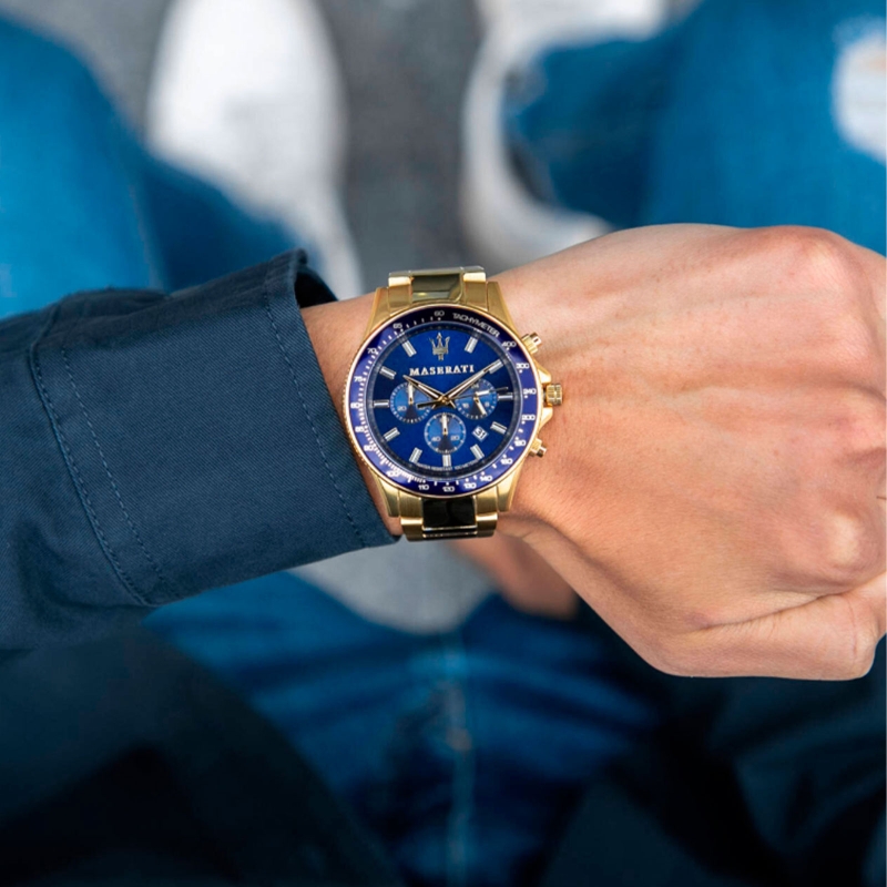 Reloj Maserati Sfida acero dorado hombre R8873640008 - Joyerías Sánchez