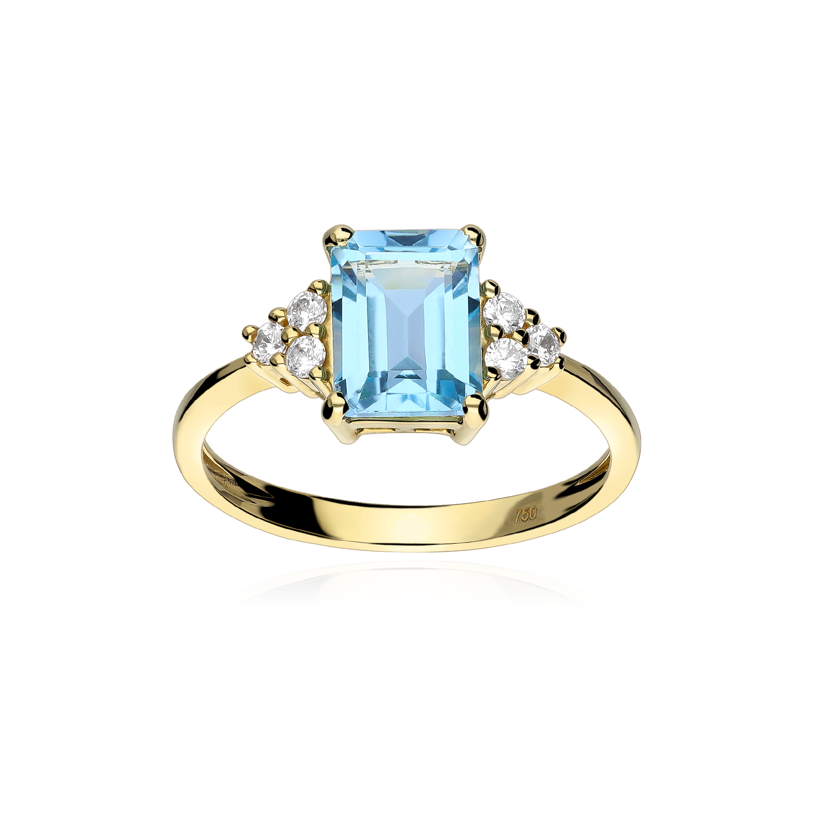 Anillo Oro 18 k y Topacio Azul "Wurzach"
