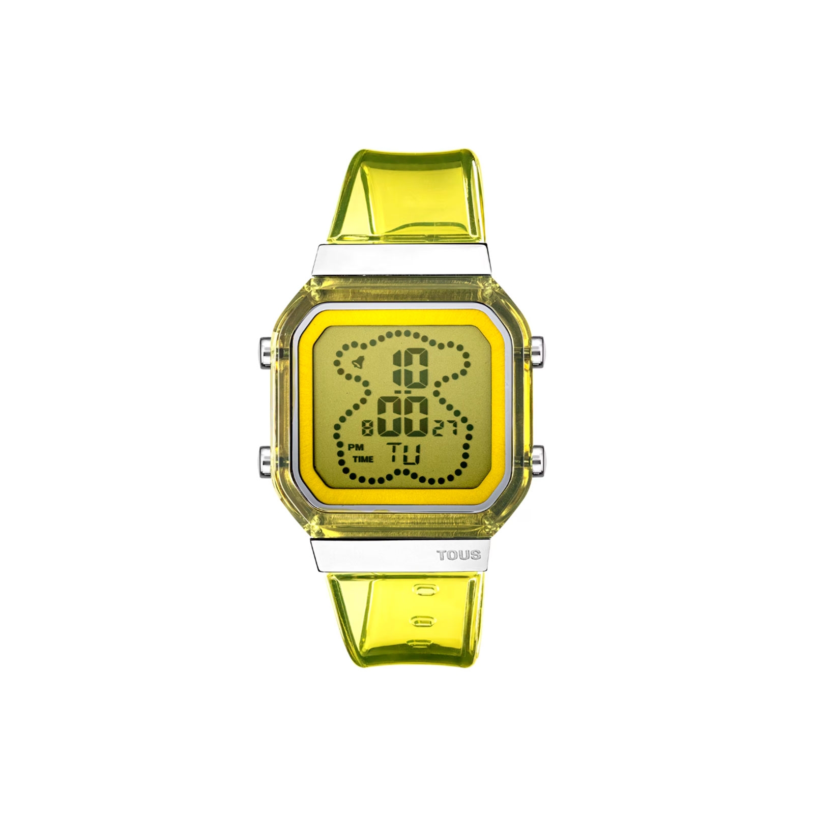 Reloj Tous digital de policarbonato amarillo y acero D-BEAR Fresh ...
