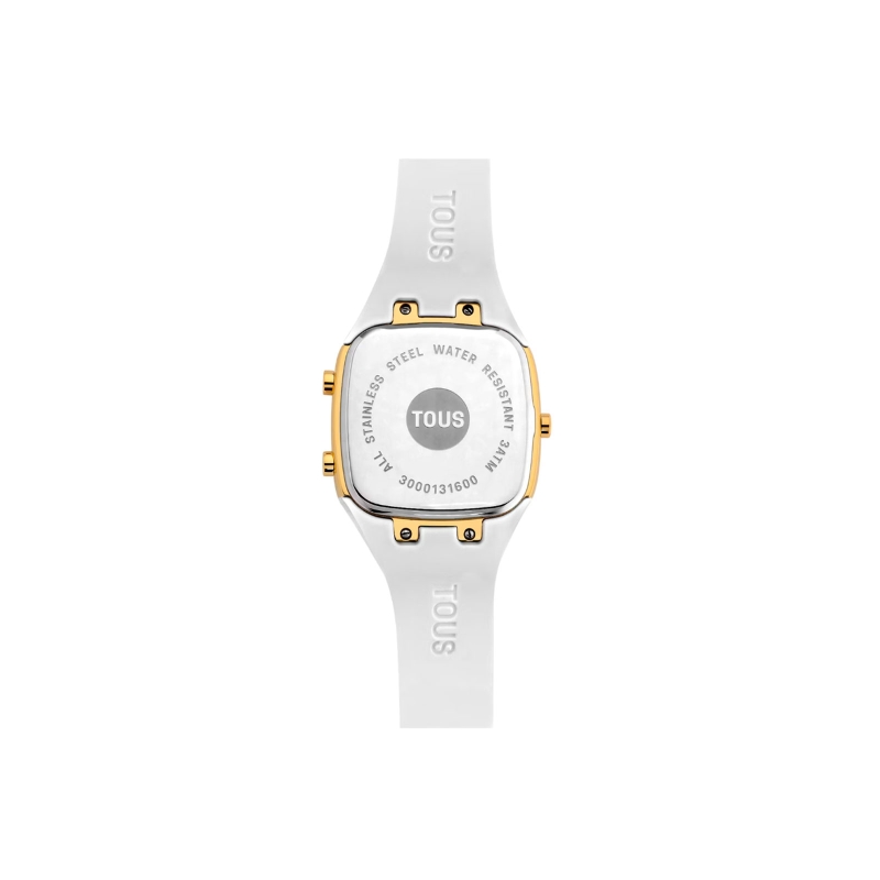 Reloj Tous digital con correa de silicona en color blanco y caja de ...