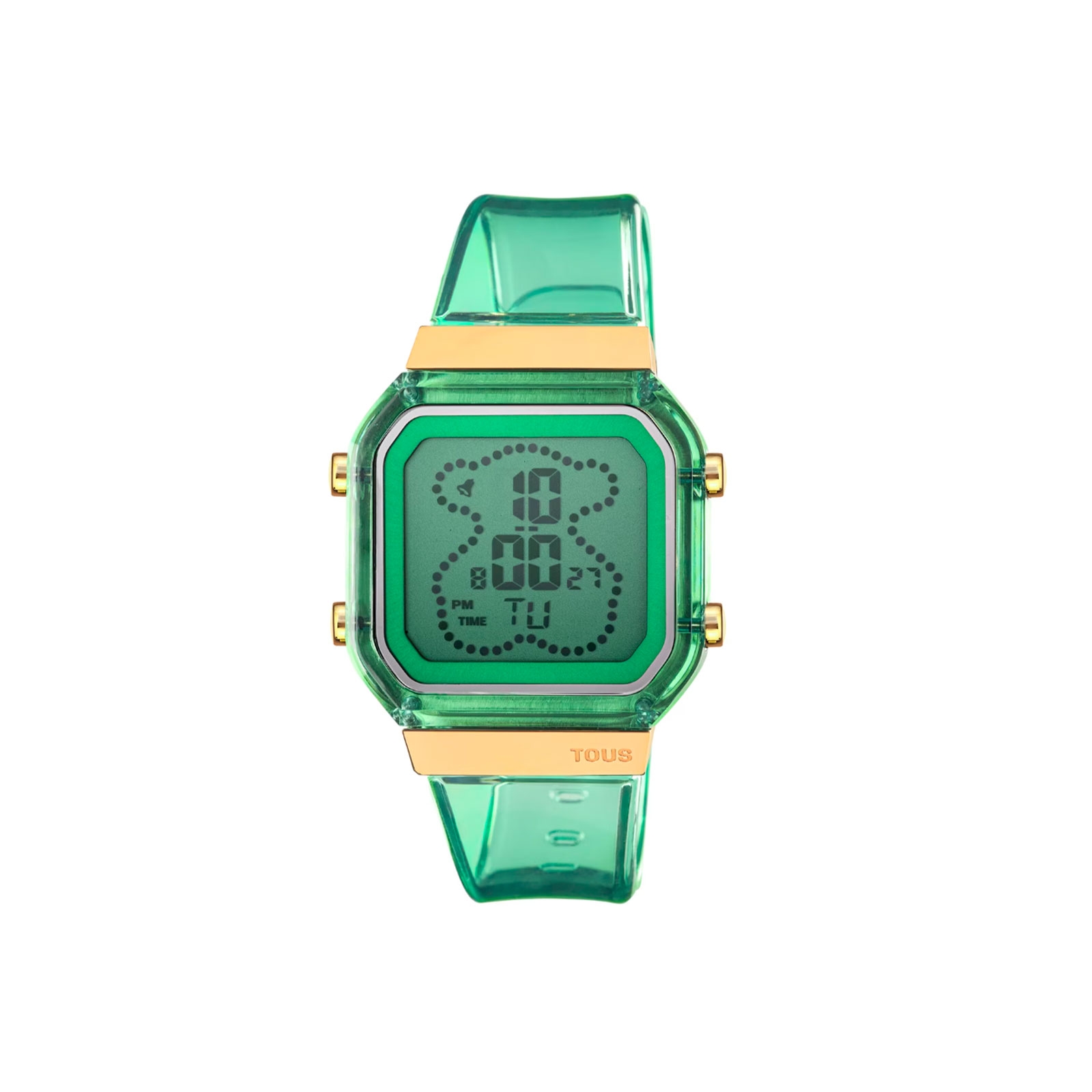 Reloj Tous digital de policarbonato menta y acero IPG dorado D-BEAR ...