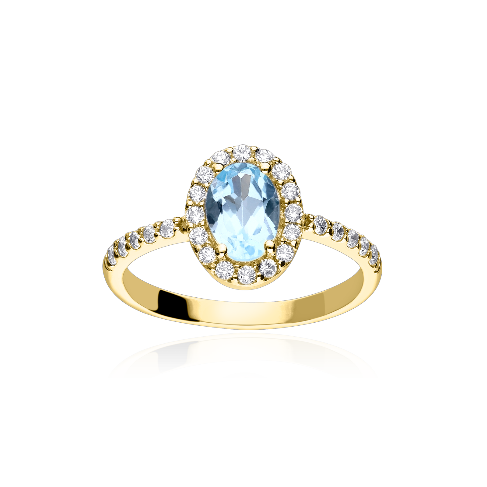 Anillo Topacio Azul Oro 18k "Elba" - Joyerías Sánchez
