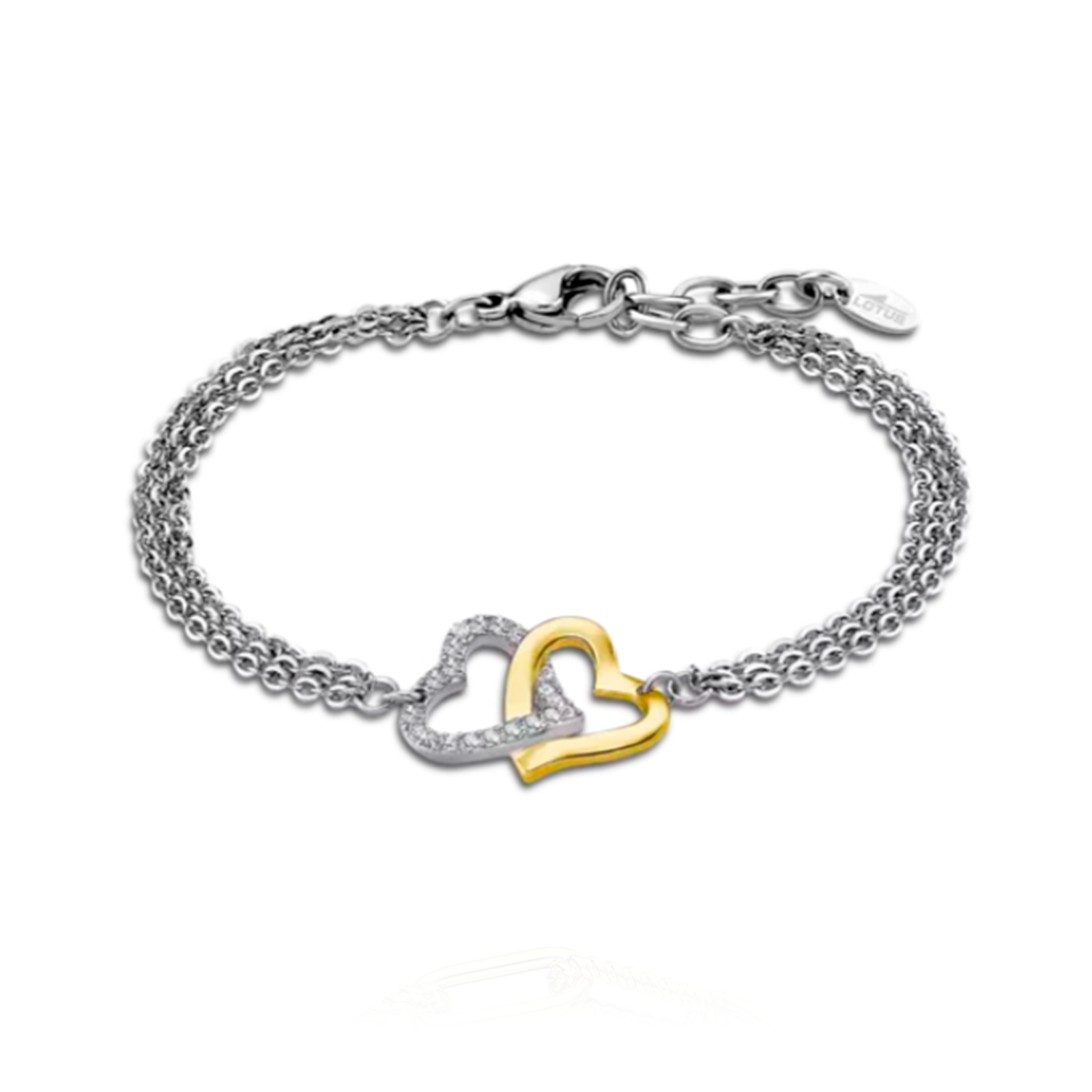 Pulsera Lotus Style corazón bicolor acero inoxidable 316L LS2117-2/1 - Joyerías Sánchez
