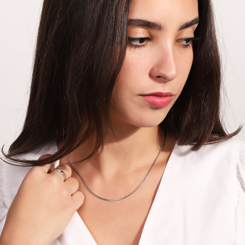 Cadena Oro Blanco 18k Cola de Ratón "Adonis" 40 cm - Joyerías Sánchez