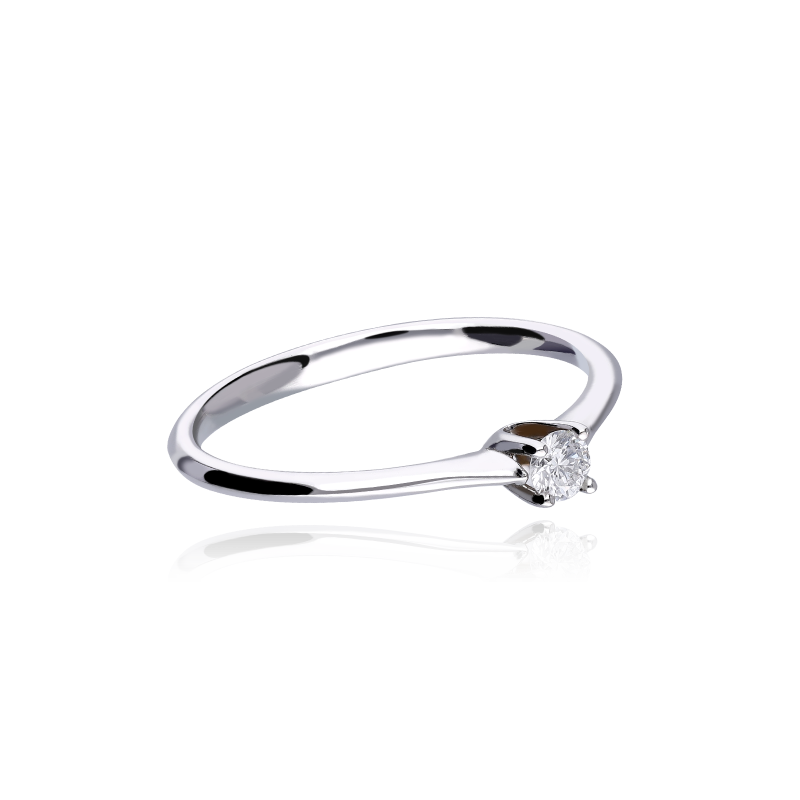 ANILLO "VITTORIA" ORO BLANCO 18K Y DIAMANTE 0.10 CTS