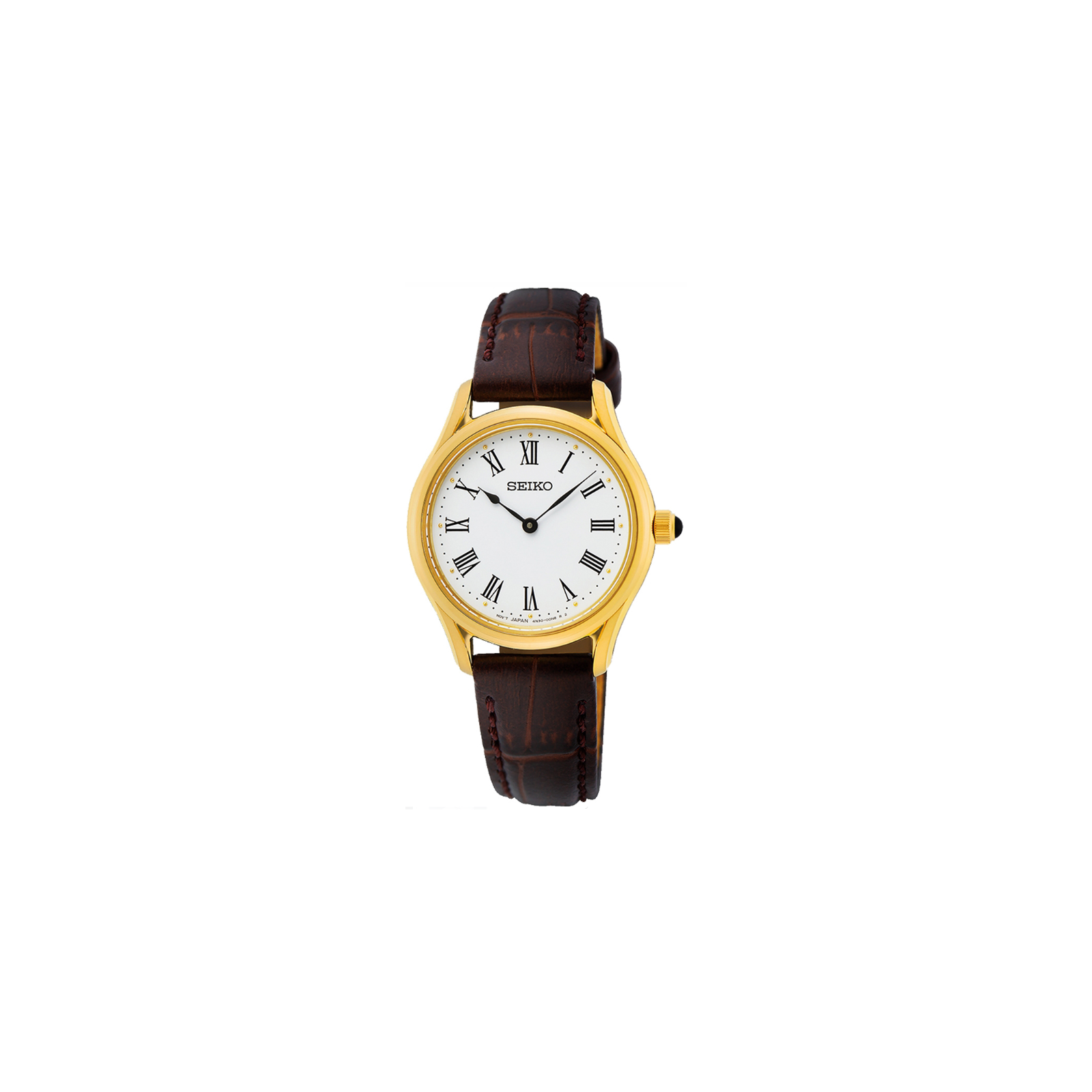 Reloj Seiko mujer acero dorado correa piel SWR072P1 - Joyerías Sánchez