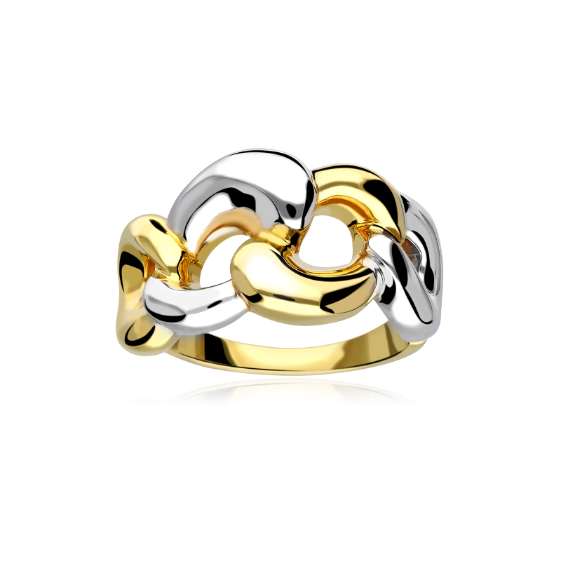 ANILLO "IMPERIA" TOPACIO AZUL Y ORO 18K