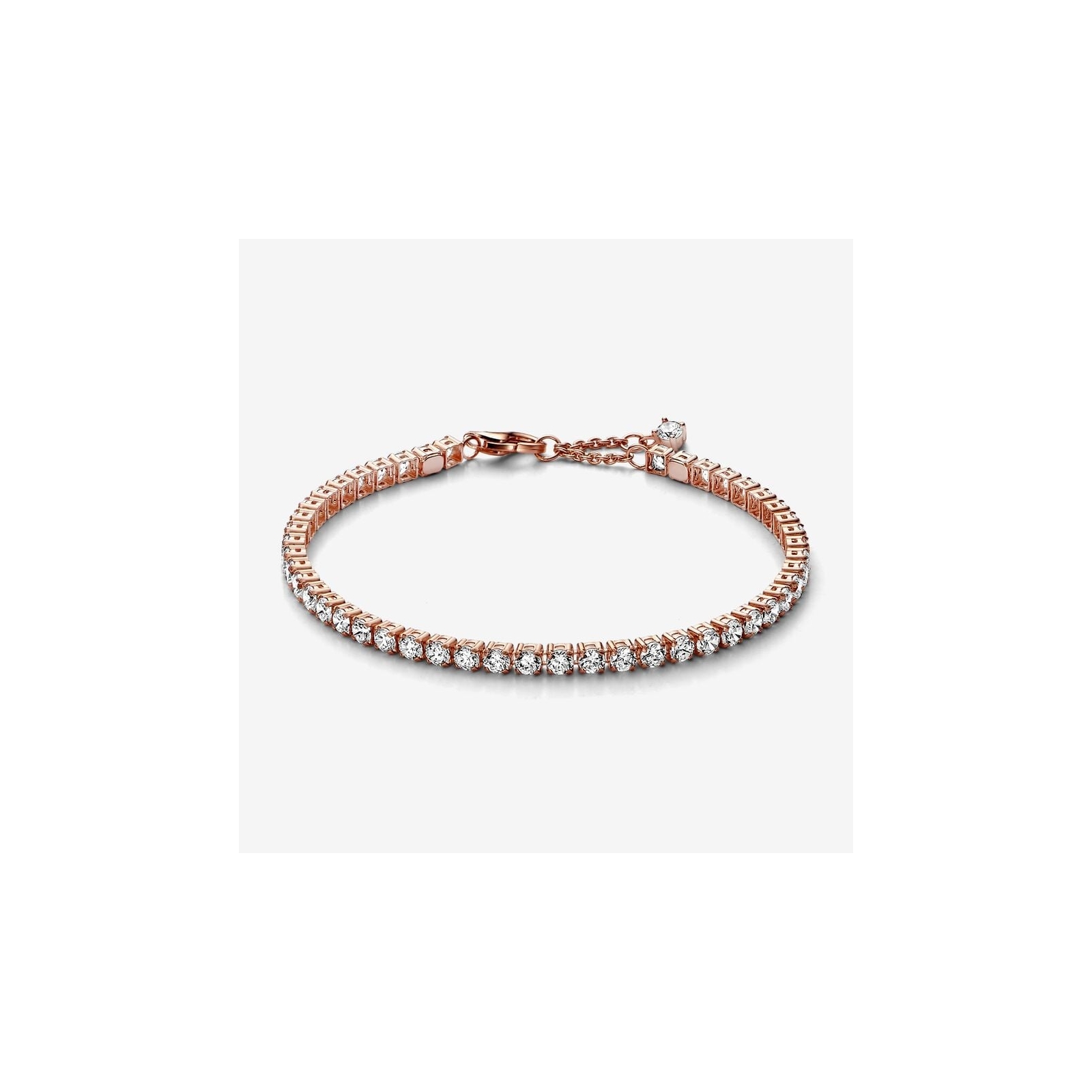 PULSERA PANDORA TENIS PLATA DE LEY ROSÉ 581469C01 - Joyerías Sánchez