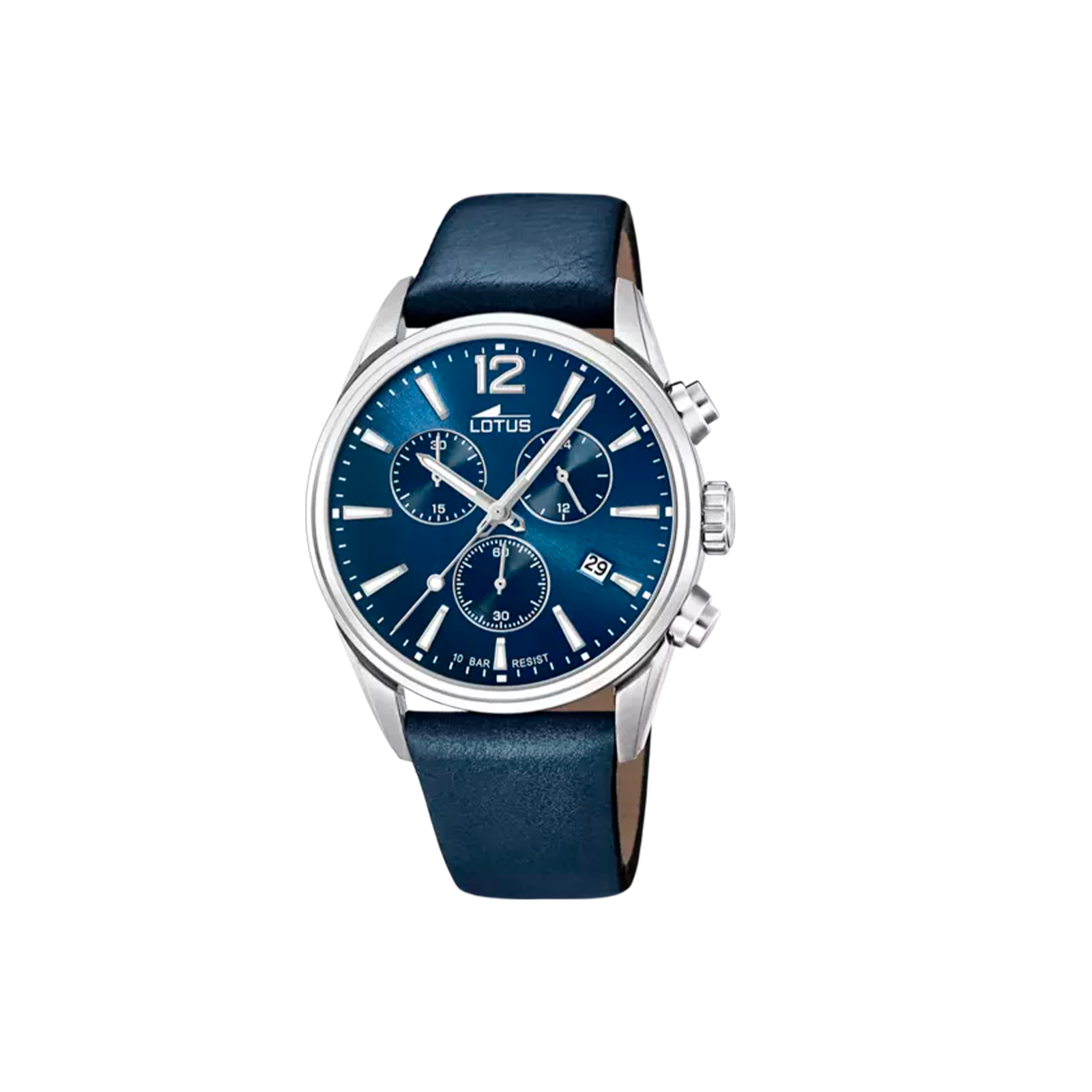 Reloj Lotus Chrono esfera azul y correa piel azul hombre 18691/1 ...