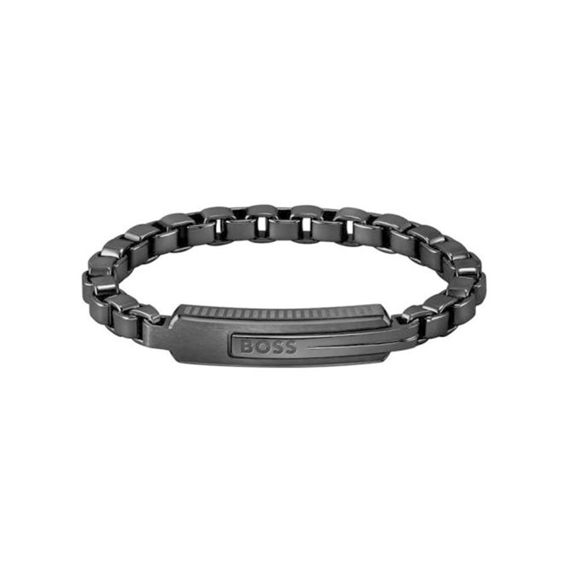 Pulsera Hugo Boss Hombre Negra Acero Inoxidable 1580358S - Joyería Sánchez