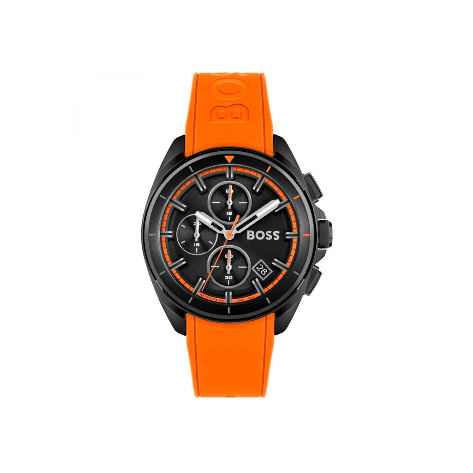 Reloj Hugo Boss Hombre Volaine Negro y Naranja 1513957 - Joyerías Sánchez