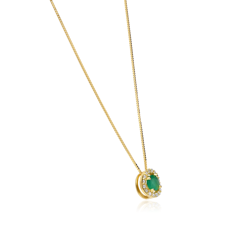 Gargantilla Oro 18k, esmeralda y diamantes 0.085cts "Elora" - Joyerías ...