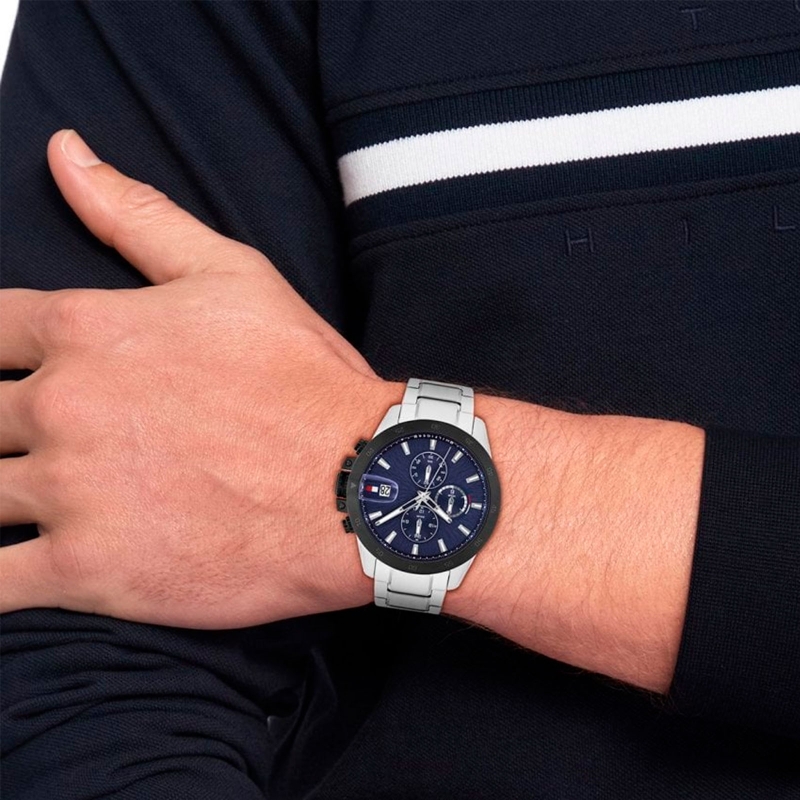 Reloj Tommy Hilfiger Hombre Acero Esfera Azul 1792198 - Joyerías Sánchez