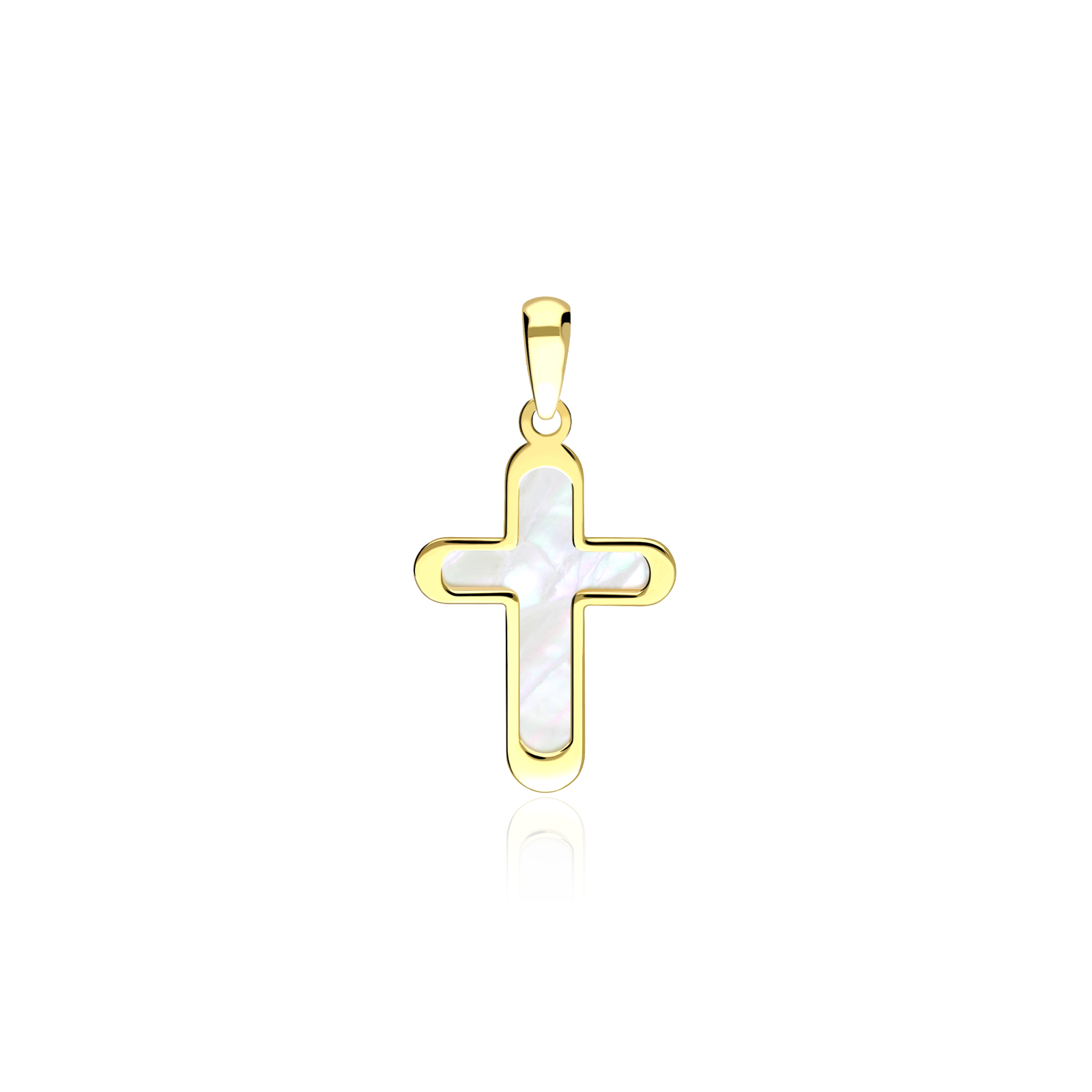 Cruz "Nacar" Merary oro 18k bordes redondos