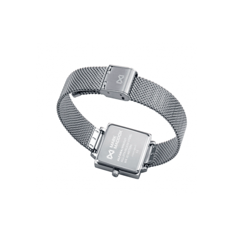 Reloj Mark Maddox mujer esfera cuadrada y malla milanesa plateada ...
