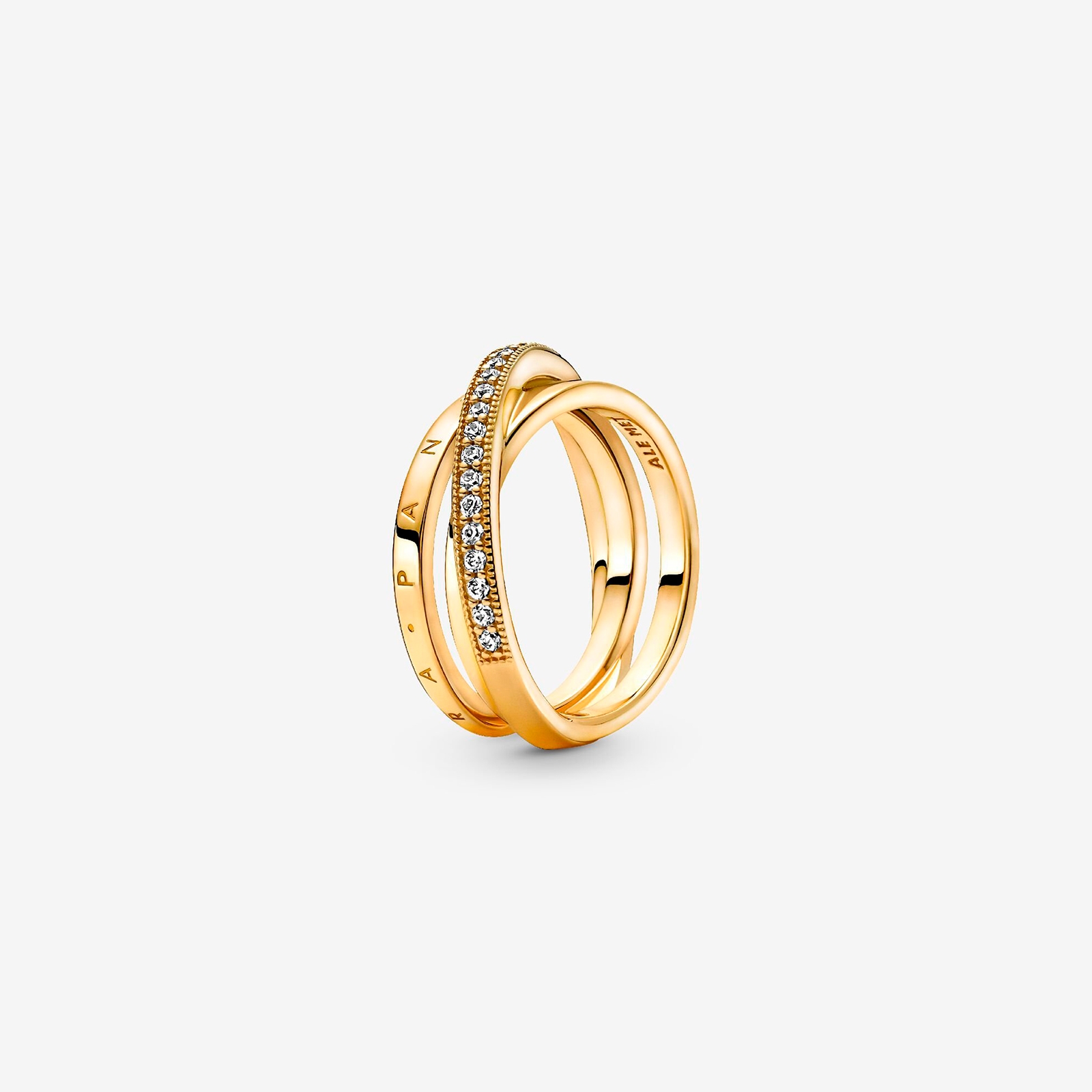 Anillo Pandora Triple Alianza en Pavé 169057C01 - Joyerías Sánchez