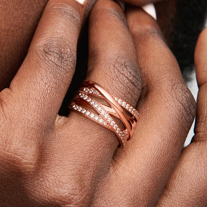 Anillo Pandora Rose Entrelazado 180919CZ - Joyerías Sánchez