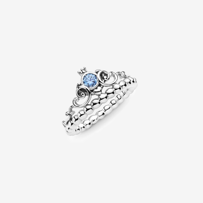 Anillo Pandora Disney Tiara Azul Cenicienta 199191C01 - Joyerías Sánchez