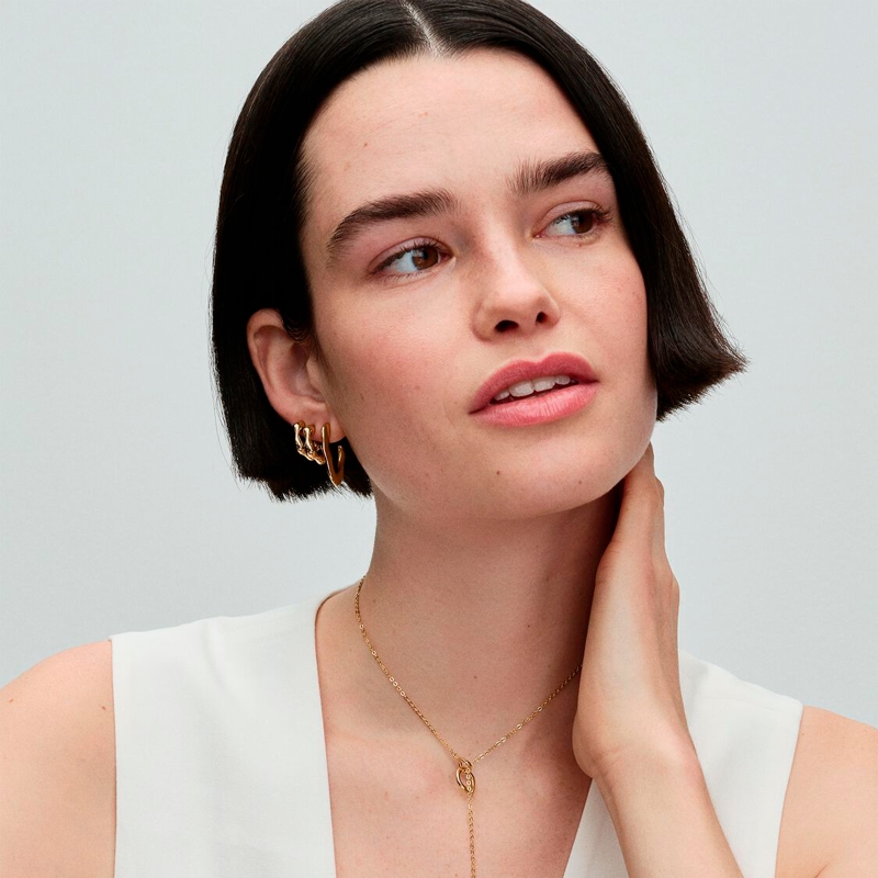 Pendientes Pandora Aros Abiertos Forma V 263290C00 - Joyerías Sánchez