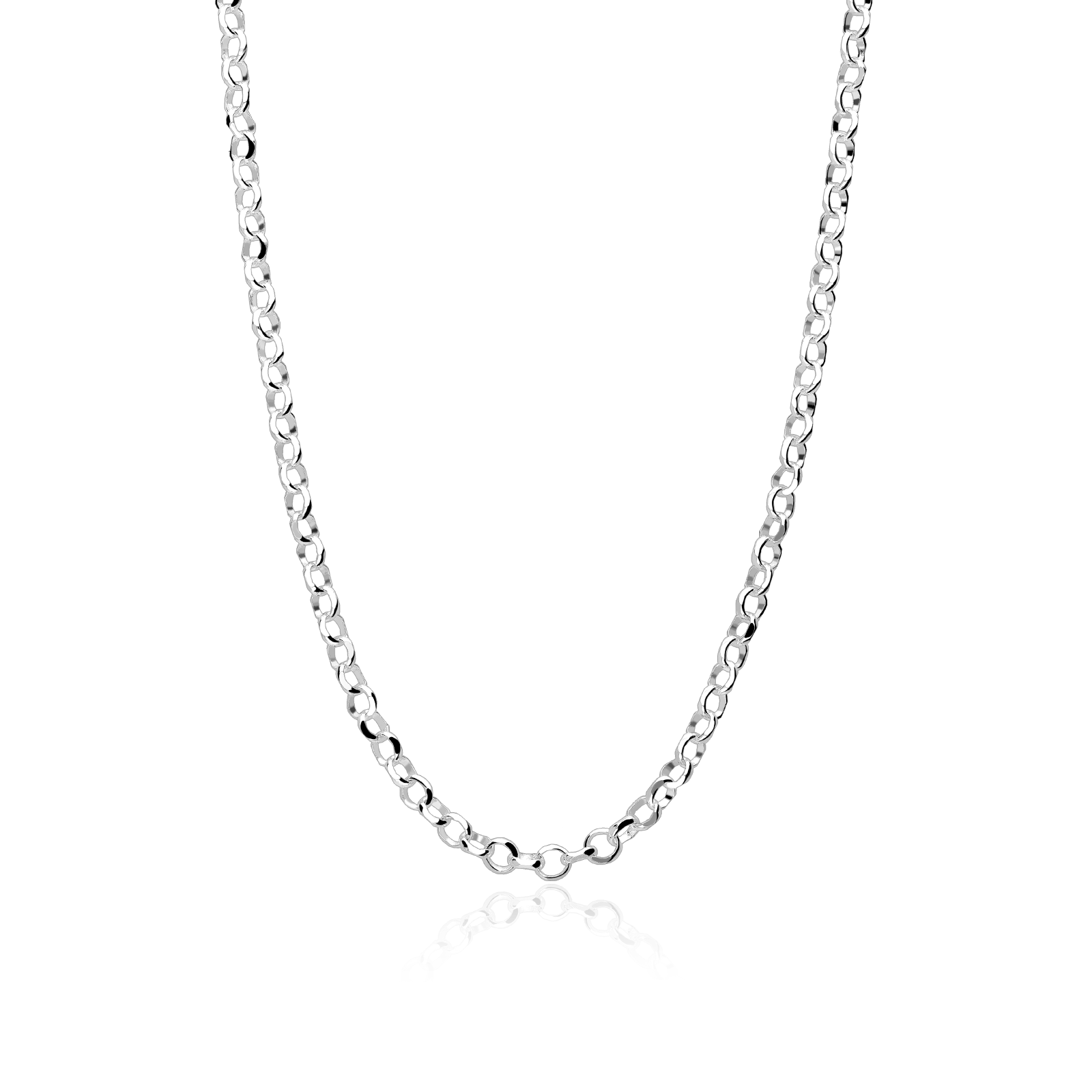 CADENA "RINGS" PLATA DE LEY 50 CM